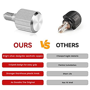 Attachment Knob Thumb Screws for Kitchenaid Stand Mixers and Kitchen Aid Accessories. Hub Screw Accessory Replacement x 2 pcs, Metallic Silver