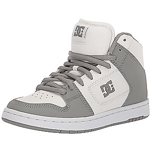 DC Men's Manteca 4 Hi High Top Casual Skate Shoe Sneaker, White/Grey, 9.5