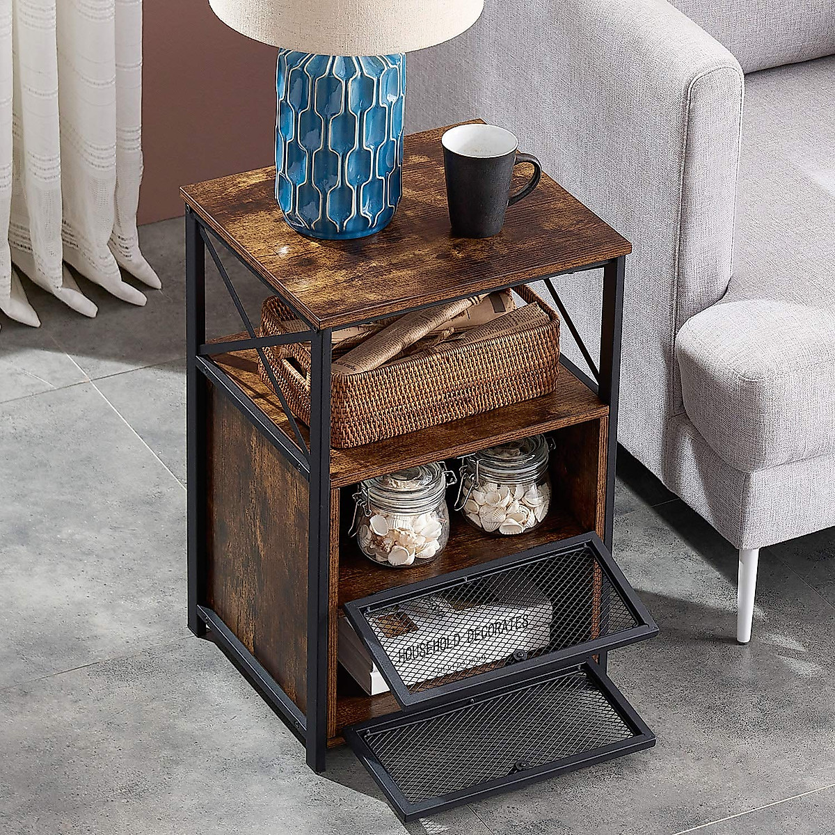 VECELO Nightstand Set of 2 with Drawer, Modern Night Stand for Bedroom, End Side Table for Living Room,Bedroom,Office, Easy Assembly