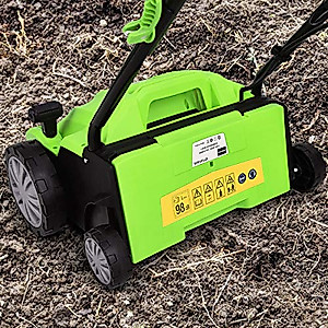 Goplus 2-in-1 Lawn Mowers 13-Inch Lawn Dethatcher 12 Amp, 3 Level Depth Adjustable Weeder w/ 40L Collection Bag & 2 Removable Blades, Corded Electric Scarifier for Garden & Yard