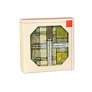 CoasterStone Absorbent Stone Coasters, Frank Lloyd Wright, Art Glass Designs, Multi-Colored