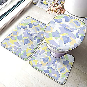 ZLDXDP 3 PCS Set Toilet Anti Slip Floor Mat Cover Shower Decoration Cushion Rugs Bath Entrance Doormat