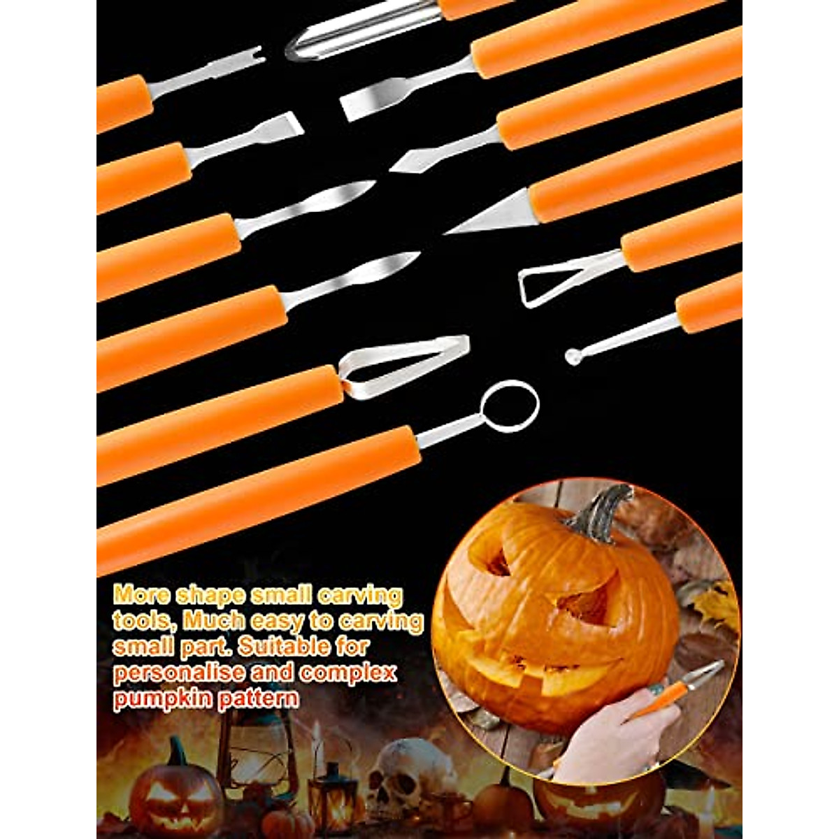 Halloween Pumpkin Carving Tools, 24 PCS Best Pumpkin Carving Tools, Stainless Steel Professional Pumpkin Cutting Carving Set with Carrying Case, Carving Kit Tools for Halloween
