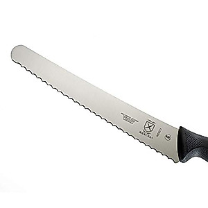 Mercer Culinary M23211 Millennia Black Handle, 10-Inch Left Handed Wavy Edge Wide, Bread Knife
