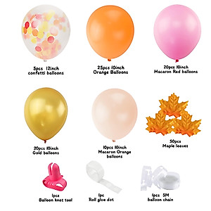 Little Pumpkin Autumn Party Balloon Garland Arch, Fall Baby Shower Pink Orange Balloons for Fall Theme Bridal Shower Thanksgiving Wedding Engagement Birthday Party