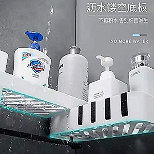 Sinbotang Kitchen Bathroom Multi-Function Corner Rack (White Plus Gray)