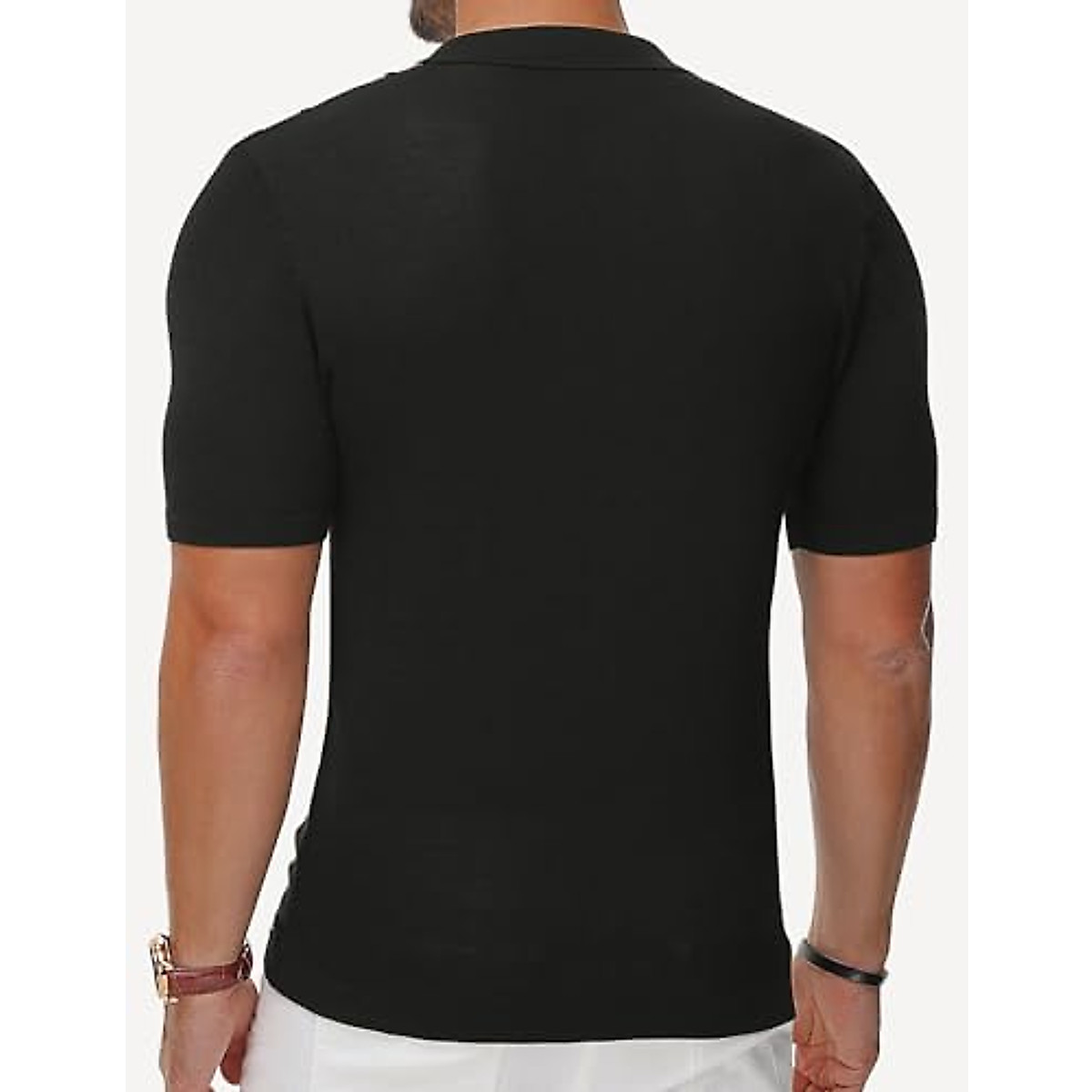 PJ PAUL JONES Men's Modern/Fitted, Black, Large