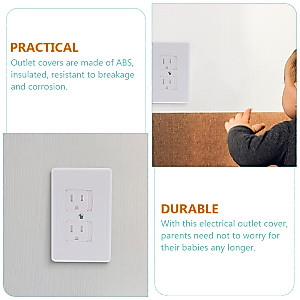 DOITOOL 20pcs Safety Electric Childproof Wall Plugs Socket with Screws Plug Anti Outlet Closing Self- closing Home for Plate Room Protectors Covers Self Protector Use Standard Office