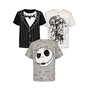 Disney Nightmare Before Christmas Jack Skellington Oogie Boogie Sally Big Boys 3 Pack T-Shirts 18-20
