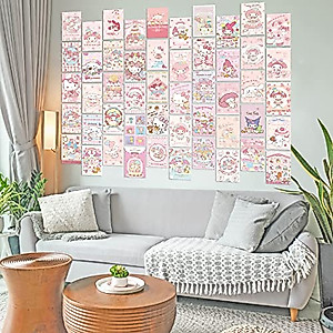 ArtBiz 160PCS Anime Wall Collage Kit Aesthetic Pictures, Pink Anime Photo Collection for Teen Girls Room Decor, Manga Posters Wall Prints Kit, Cute Posters for Room Bedroom Aesthetic