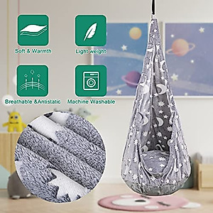 Kids Pod Swing Seat, Sensory Swing Chair with PVC Inflatable Cushion, Hanging Hammock Chair for Indoor and Outdoor Use