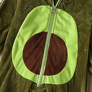 bebeshopdelageyhu Infant Toddler Baby Halloween Costumes Cute Hoodie Romper Jumpsuit Warm Costume Clothes (3-6 Months,Avocado Hooded Jumpsuit)