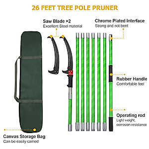 26 Feet Tree Pole Pruner Manual Branches Trimmer Tree Branch Garden Tools Loppers Hand Pole Saws Extendable Height