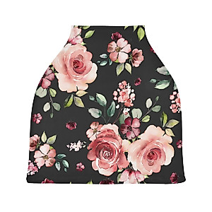 Nursing Cover Watercolor Flower Breastfeeding Soft Carseat Canopy Multi Use for Baby Car Seat Covers Canopy Shopping Cart Cover Scarf Light Blanket Stroller Cover