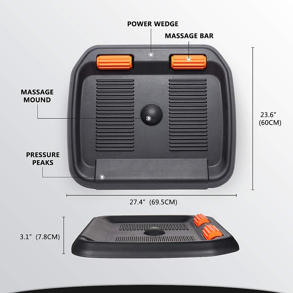 FEZIBO Anti Fatigue Mat for Standing Desk with Ergonomic Design, Comfort Standing Desk Mat, Ergonomic Stand Up Mat with 2 Massage Bar, Floor Mat for Workplace, Office, Home, Black