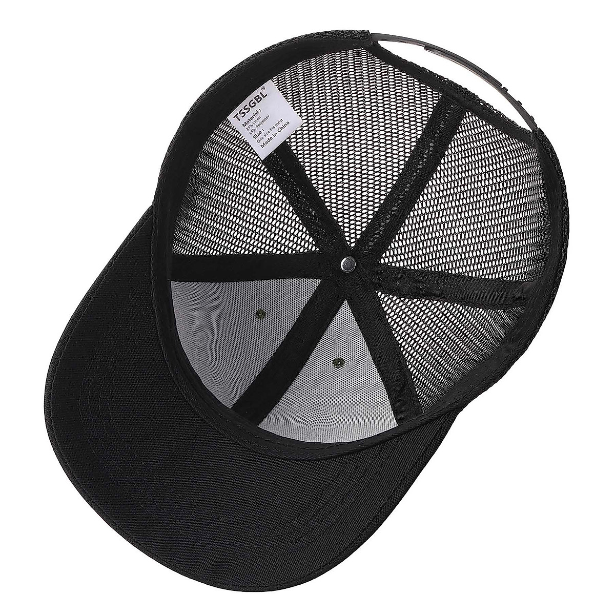 TSSGBL XL,XXL Oversized Snapback Trucker Hat Baseball Caps for Big Head Men Large Blank Mesh Work Ball Caps-Black