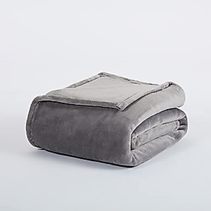 SERTA Cozy Plush Thick Fuzzy Super Soft Lightweight Throw Blanket for Bed, Couch, or Travel, Small (30 in x 40 in), Grey