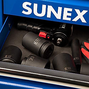 Sunex 533MD, 1 Inch Drive, 33mm Deep Impact Socket, Cr-Mo Steel, Radius Corner Design, Chamfered Opening, Dual Size Markings