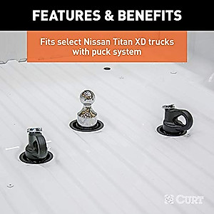 CURT 60629 30K Factory Style 2-5/16-Inch Gooseneck Ball, Fits Select Chevrolet Ford, GMC, Nissan Titan XD, Ram, Puck System Required, Chrome