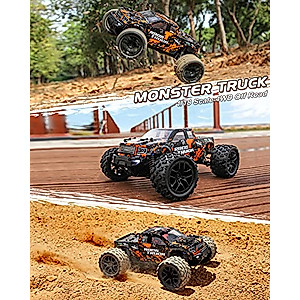 HAIBOXING 1:18 Scale RC Monster Truck 18859E 36km/h Speed 4X4 Off Road Remote Control Truck,Waterproof Electric Powered RC Cars All Terrain Toys Vehicle with 2 Batteries,Xmas Gifts for Kid and Adults