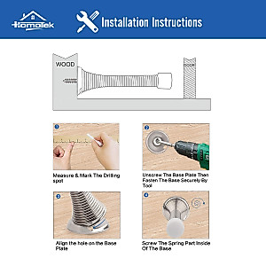 HOMOTEK 30 Pack Spring Door Stopper with Rubber Bumper Satin Nickel 3-1/8" Flexible Spring Heavy Duty Wall Door Stop Low Mounted Door Bumper for Home (Satin Nickel)