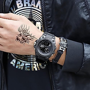 Yihou Men's Military Watch Outdoor Sports Electronic Watch Tactical Army Wristwatch LED Stopwatch Waterproof Digital Analog Watches