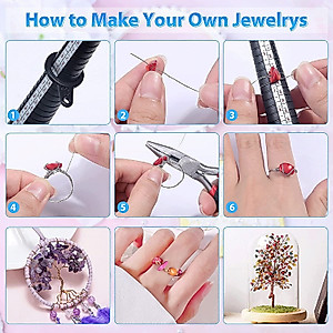 Marycan Irregular Chips Stone Beads Natural Gemstone Beads Kit with Earring Hooks Spacer Beads Pendants Charms Jump Rings for DIY Jewelry Necklace Bracelet Earring Making for All People