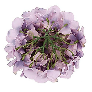 Flojery Silk Hydrangea Heads Artificial Flowers Heads with Stems for Home Wedding Decor,Pack of 10 (Dream Purple)