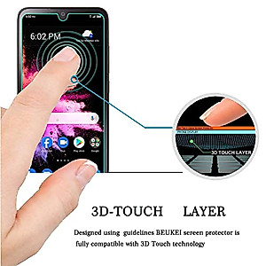 beukei (3 Pack) Compatible for Alcatel TCL 30 Z/TCL T602DL / TCL 30 LE/TCL 30Z Screen Protector Tempered Glass,Touch Sensitive,Case Friendly, 9H Hardness