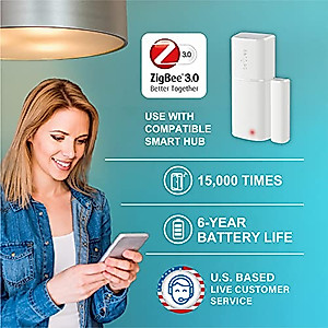 Sengled Zigbee 3.0 Smart Door Sensor G2, Smart Sensor for Window and Door, Hub Required, Compatible with Alexa, Google Assistant, APP Remote Control, 4 Pack（Smartthing Not Support）