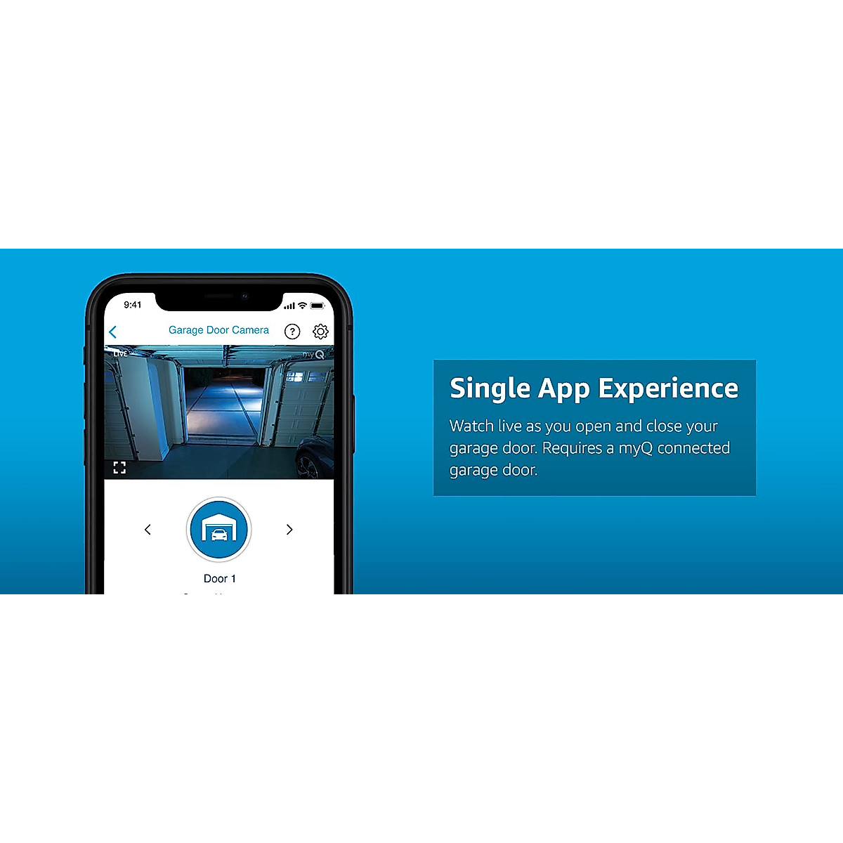 LiftMaster myQ Smart Garage HD Camera - WiFi Enabled - myQ Smartphone Controlled - Two Way Audio - Works with Key by Amazon in-Garage Delivery - Model MYQ-SGC1WLM, + Lens Cleaning Cloth