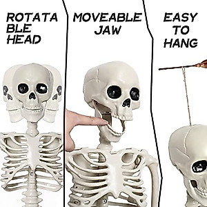 HOLYFUN 40" Skeleton Halloween Hanging Decorations for Outdoor and Indoor, Party Decor for Yard Patio Lawn Garden Haunted House