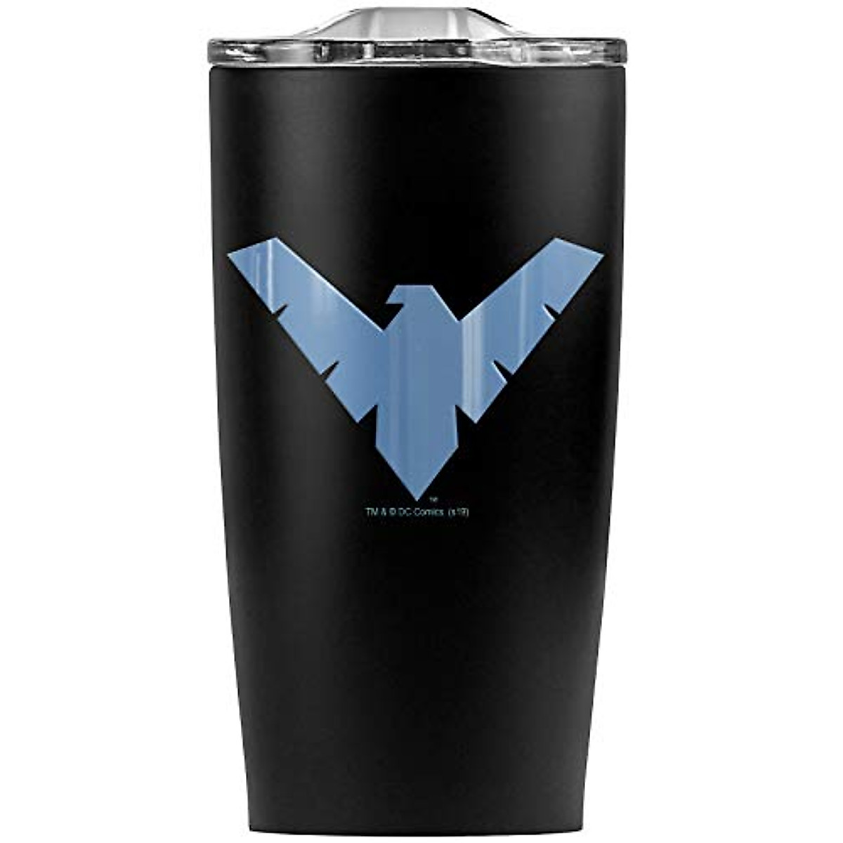 Batman Nightwing Logo Stainless Steel Tumbler 20 oz Coffee Travel Mug/Cup, Vacuum Insulated & Double Wall with Leakproof Sliding Lid | Great for Hot Drinks and Cold Beverages