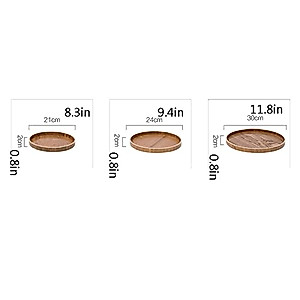 Serving Trays Round Tray Wooden Tray Serving Tray Home Food Tray Suitable for Dessert Tea Coffee Beverage Elegant Decorative Tray (Size : Medium)