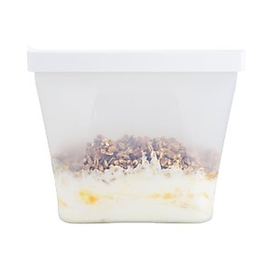 humangear GoPouch - Flexible Food Storage Container, Quick-Seal, Reusable Pouches, Leak Proof Bag with Slide-Lock Closure System, Clear, Medium