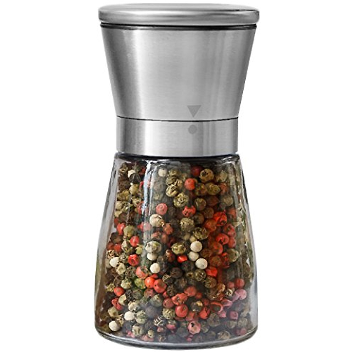 Pepper Grinder or Salt Shaker for Professional Chef - Best Spice Mill with Brushed Stainless Steel, Special Mark, Ceramic Blades and Adjustable Coarseness… (2.5'' x 5.5'')