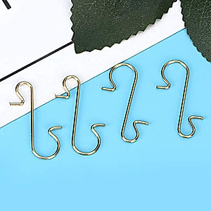 Fdit Mini 1-Inch S Hooks, Metal Hangers Hanging Hooks Multi-Purpose Metal S-Shaped Hooks for DIY Crafts Decoration, Pack of 100(Gold)