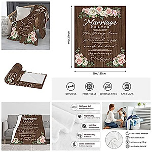 Sqovulw Marriage Prayer Blanket Anniversary Wedding Gifts for Couple Unique 2023 Bridal Shower Gifts for Bride to Be Newlywed Engagement Gifts for Couples Valentine's Day Throw Blanket 50X60 Inch