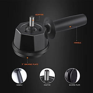 Dual Action Power System Tool, Forced Dual Action Polisher Adapter Detailing Tool with 3Pcs Polishing Pads For Cordless Drill for Car Polishing, Buffing, Waxing and Compounding -DAPSTS3