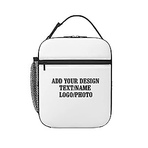 Wondfamiker Custom-Lunch Bag-Box Personalized Your Name Text or Picture Insulated Cooler Reusable Picnic Office Bag Tote For Women Men,Portable Thermal Meal Bag Gift (color3)