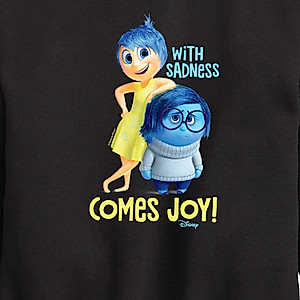 Disney Inside Out - with Sadness Comes Joy - Toddler and Youth Crewneck Fleece Sweatshirt - Size Medium Black