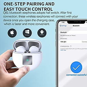 Menzluio Wireless Earbuds, Bluetooth Ear Buds True Wireless Headphones,in-Ear Bluetooth Earphones,HiFi Stereo Touch Control, Bluetooth 5.3 Earbuds with Microphone Deep Bass for Sport/Fitness