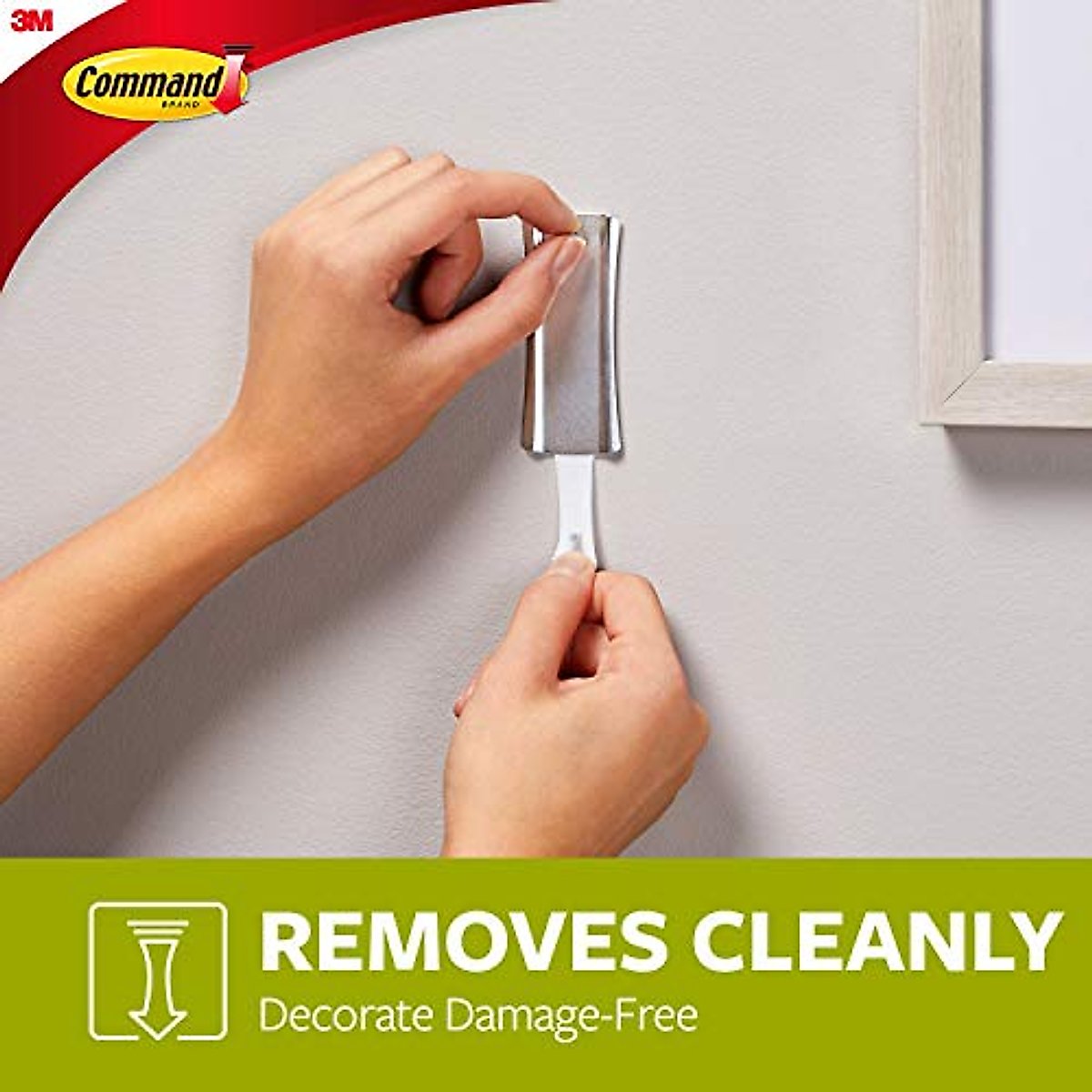 Command Large Universal Frame Hanger, 3 Picture Hangers with 6 Command Strips and 6 Frame Stabilizer Strips, Decorate Damage-Free