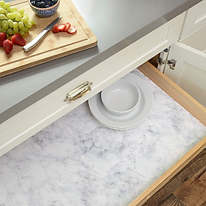Con-Tact Brand Grip Prints Non-Adhesive Non-Slip Counter Top, Drawer/Shelf Liner, 18" x 4', Carrara Marble