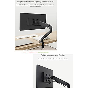 XYGStudy Gas Spring Monitor Stand Arm for 17~30 Inch Display Monitor Screen LCD Free Height Adjustment Support Multi-Angle Rotation and Expansion