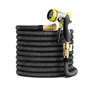 304 Stainless Steel Metal Garden Hose Transparent garden hose - Durable and Easy to Use (25FT, Transparent color)