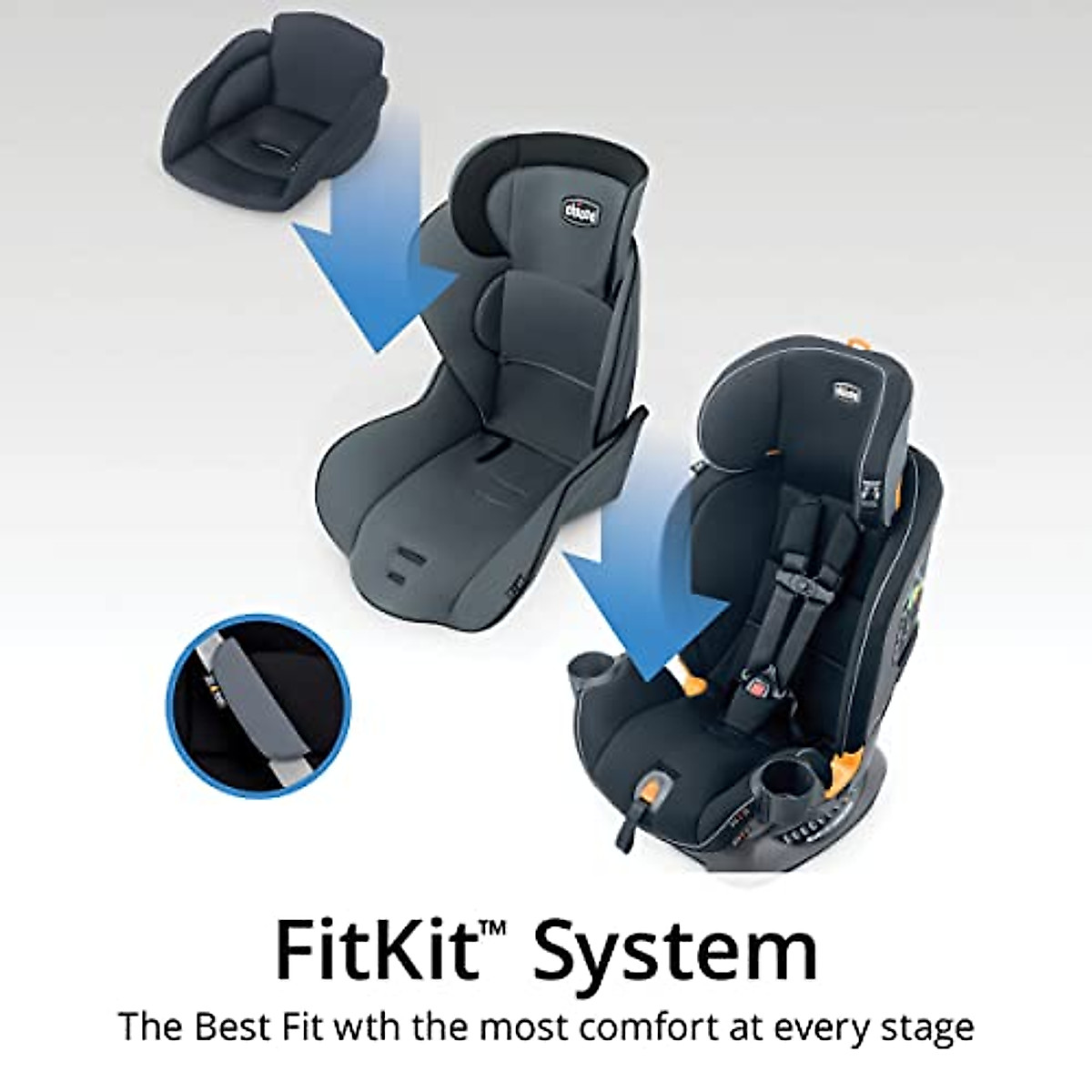 Chicco Fit4 4-In-1 Convertible Car Seat - Onyx | Black/Grey