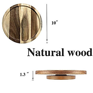 HomeLove Inc. Home Sweet Home Engraved Lazy Susan Wood Turntable for Table, Cabinet and Kitchen, Marketplace, Family Dinning Home Housewarming Christmas Decor Gift