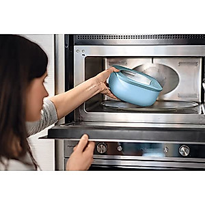 Guzzini Store & More Kitchen Active Design Low Airtight Containers for Fridge/Freezer/Microwaves (M), 19.5 x 19.5 x 9.3 cm, Blue (Matt Mid Blue)