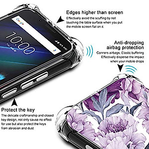 FollmeAir for Galaxy A13 5G Case, Slim Flexible TPU for Girls Women Airbag Bumper Shock Absorption Rubber Soft Silicone Case Cover Fit for Samsung Galaxy A13 5G (Purple Flower)